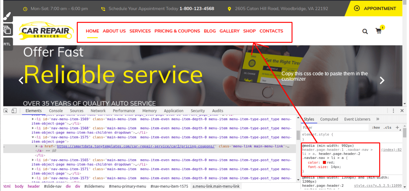 How to modify element styles of your theme - SmartDataSoft
