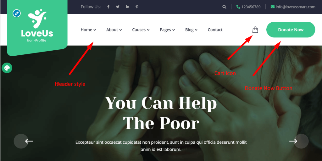 Header Menu Option SmartDataSoft