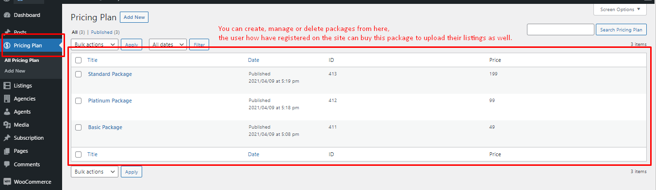 Manage Packages - SmartDataSoft