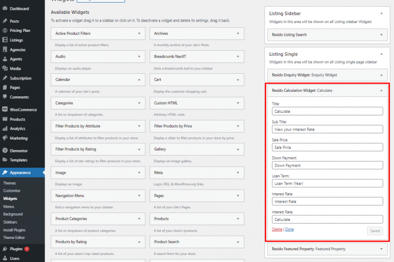 Resido Calculation Widget - SmartDataSoft