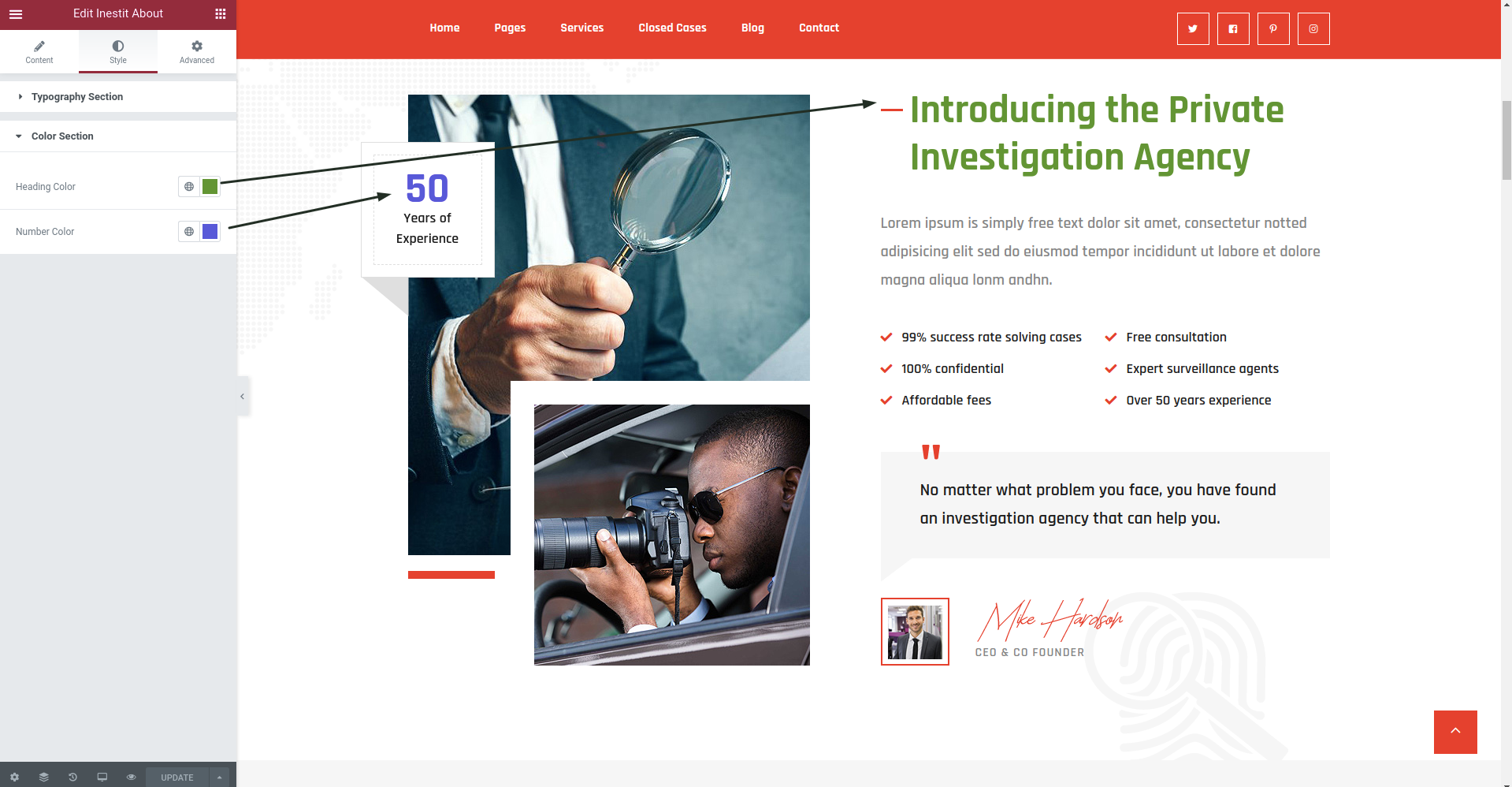 Inestit theme Colours and the Typography - SmartDataSoft