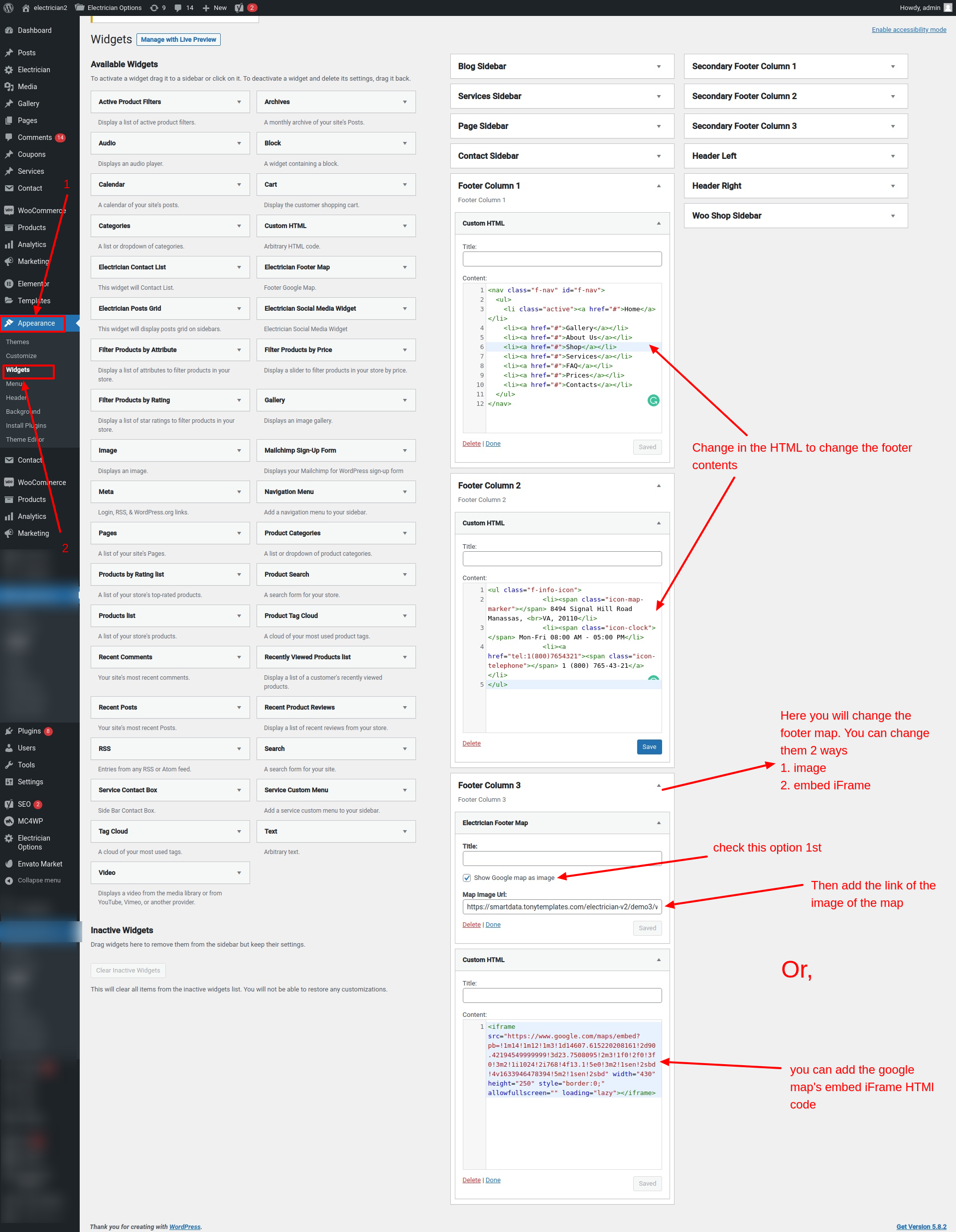 How to change the footer and it’s map - SmartDataSoft