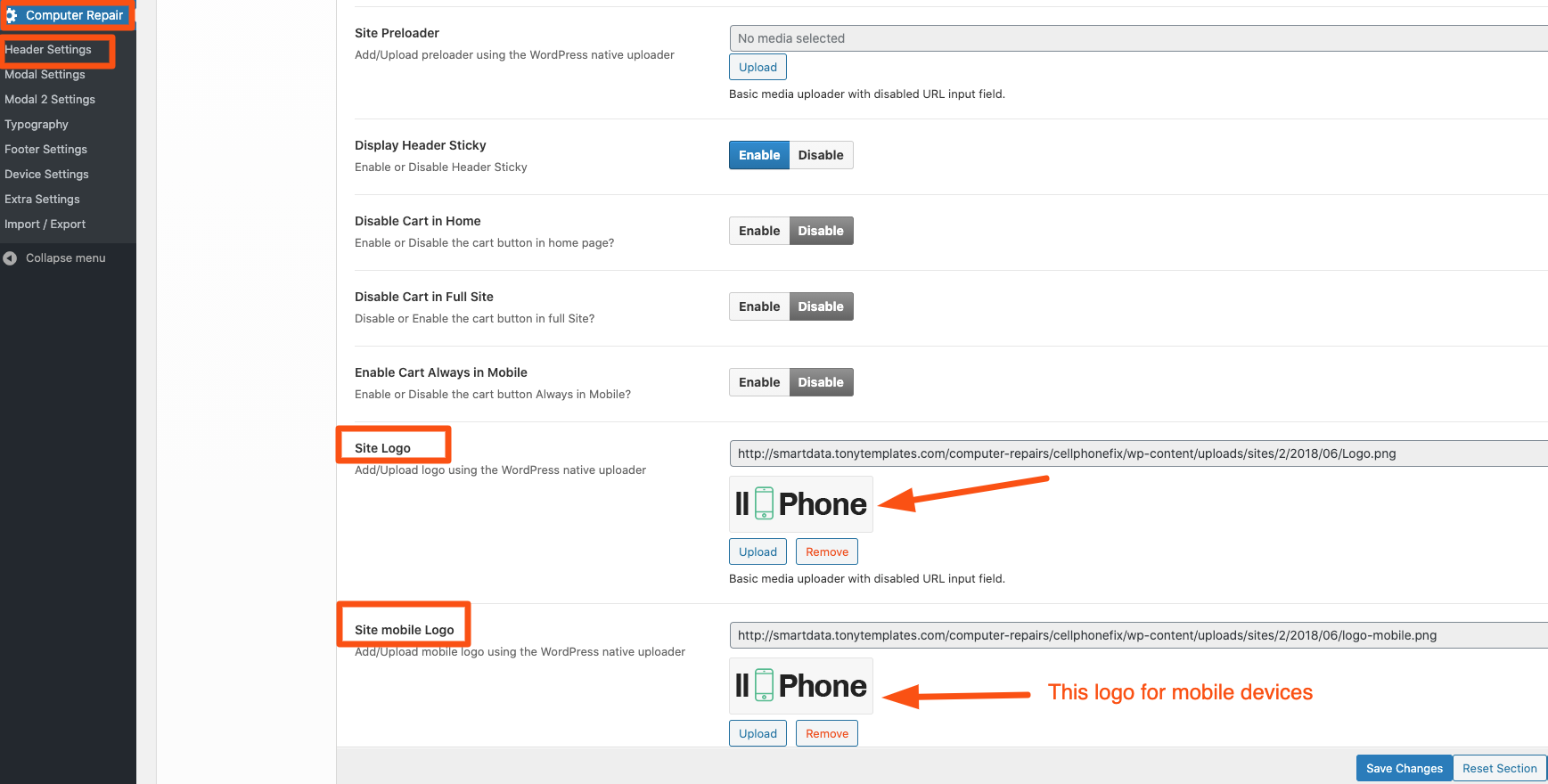 How to change header logo? - SmartDataSoft