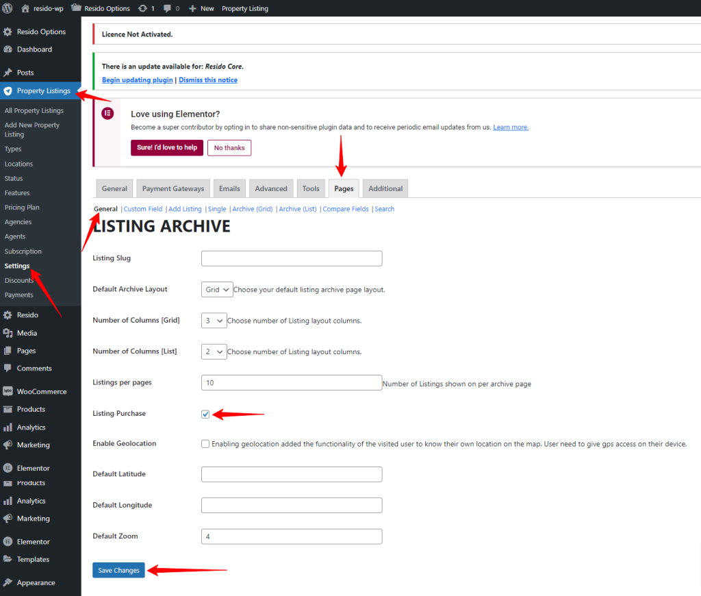 Listing Archive Setting - SmartDataSoft