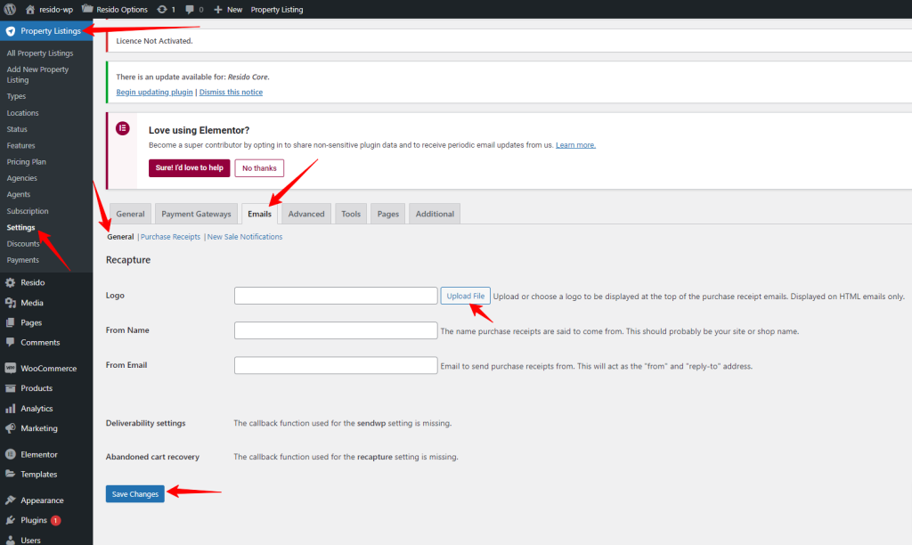 Emails Settings - SmartDataSoft