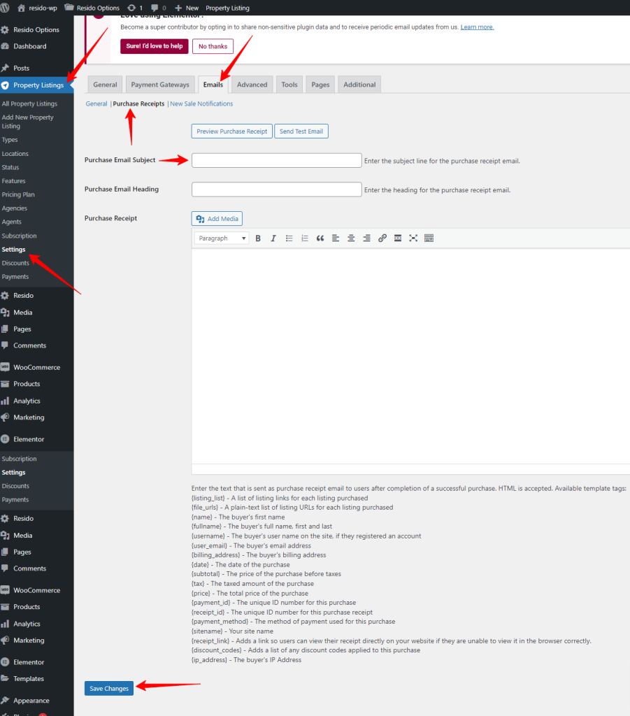 Emails Settings - SmartDataSoft